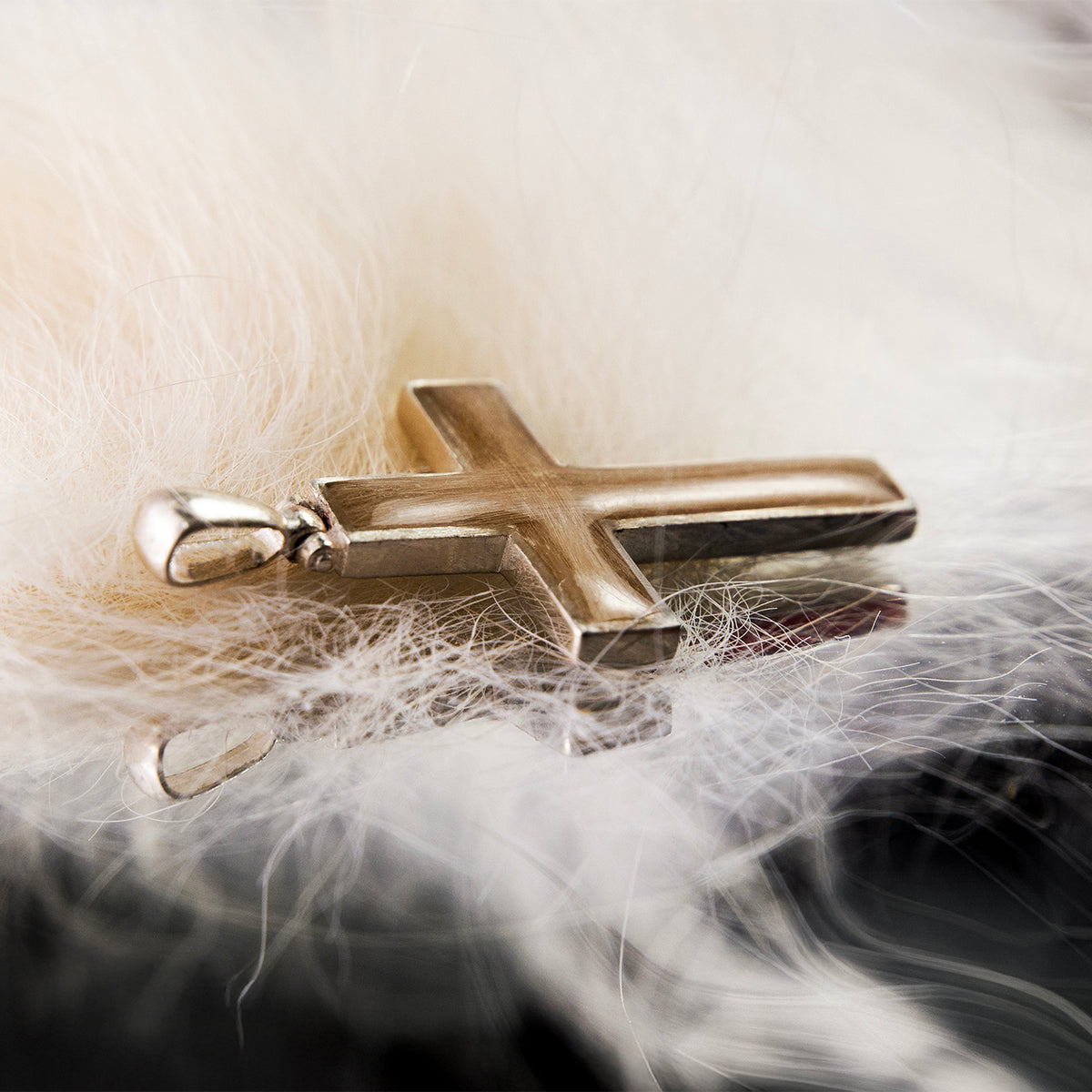Pet Hair Cross Pendant Necklace, Sterling Silver (Made using your pet ...